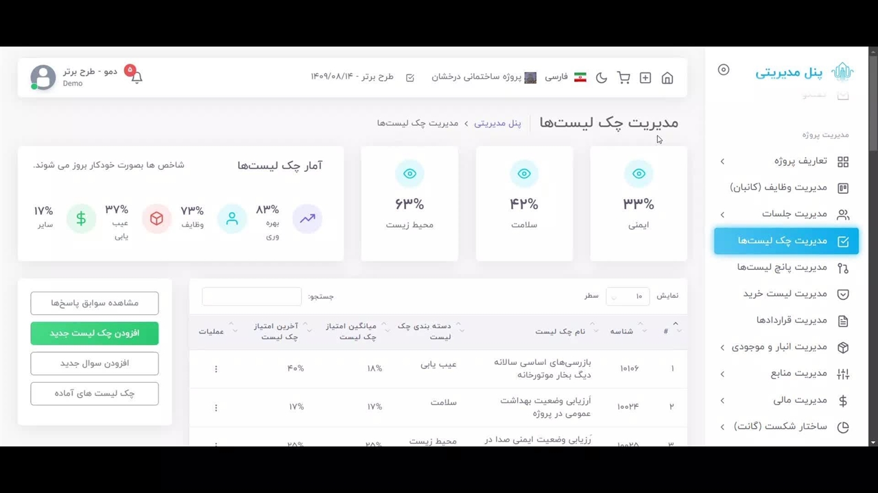 پلتفرم مدیریت ساخت و ساز هوشمند کارگاهِ تو Hse در کارگاهِ تو قسمت
