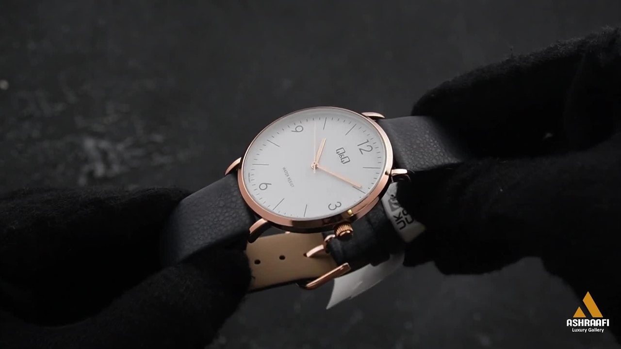 ساعت کیو اند کیو بند چرمی Q&Q Q56B-004PY - نماشا